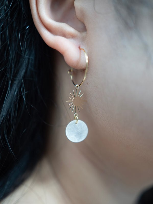 Sun & Capiz Shell Earrings – Gold & Stainless Options – Aking Sinta ...